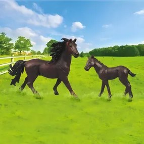 RAPPA Sada koní s ohradou tmavě hnědá, černá hříva / Moje malá farma /