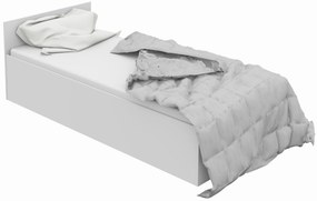 Jednolůžková postel Cezar III (bílá) (s matrací a roštem). 1069587