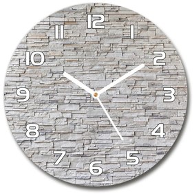 Wallmuralia Skleněné hodiny na stěnu Kamenná stěna fi 30 cm
