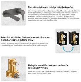 Deante Box, sprchová souprava s ruční a hlavovou dešťovou sprchou a termostatická baterie s krabicovým montážním systémem BOX, zlatá lesklá, DEA-BXYZGEBT