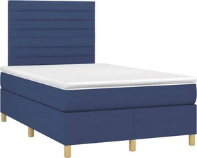 Box spring postel s matrací a LED modrá 120 x 200 cm textil 3135507