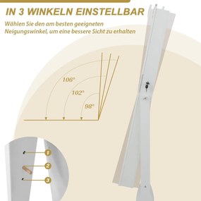 Costway Zrcadlová skříňka na šperky s celoplošným zrcadlem a zásuvkami a LED