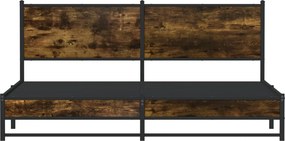 Kovový rám postele bez matrace kouřový dub 180 x 200 cm 3301381