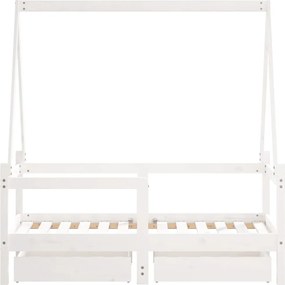 vidaXL Dětská postel se zásuvkami 70x140 cm masivní borové dřevo [834472] Barva: Bílá