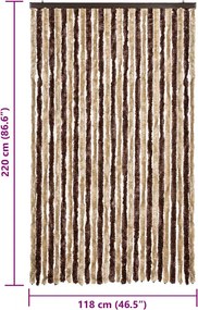 Závěs proti hmyzu béžový a světle hnědý 118x220 cm Chenille 315122