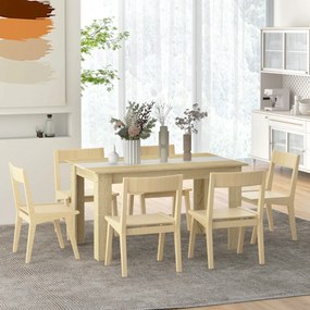 HOMCOM Moderní jídelní stůl obdélníkový pro 4-6 osob, nosnost 100 kg, pro obývací pokoj 140x89,5x75 cm bílý a dubový