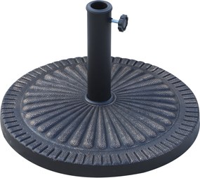 Základna pro slunečník Outsunny průměr 3,8-4,8 cm s květinovým motivem a knoflíkem, hmotnost 15 kg, zahradní pryskyřice 49x32 cm