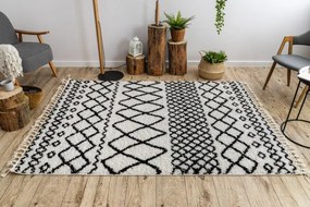 Koberec PROMO BERBER SAFI N9040 bílý / černý
