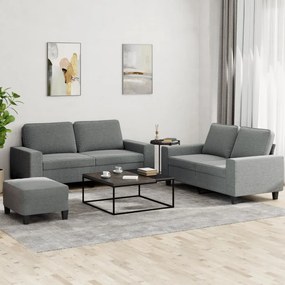3dílná sedací souprava tmavě šedá textil 3201891