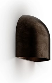 Il Fanale 298.01.OS Mask, obloukové nástěnné svítidlo z mosazi pro nepřímé osvětlení, LED 6W 3000K, průměr 14cm, IP65