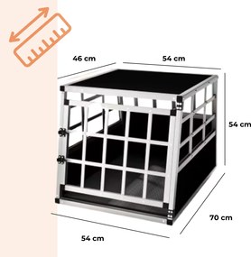 Přepravka pro psa BRUNO, 70x54x51cm, stříbrná/černá Cadoca