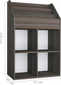 Dětský regál na časopisy šedý dub sonoma 71x30x114 cm kompozit 339533