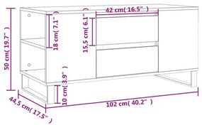 Konferenční stolek betonově šedý 102x44,5x50cm kompozitní dřevo - Default Title