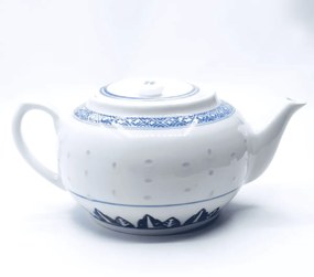 Milujeme Kameny Konvička - porcelán - modro-bílá - nízká