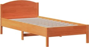 Postel bez matrace voskově hnědá 100 x 200 cm masivní borovice 3306242