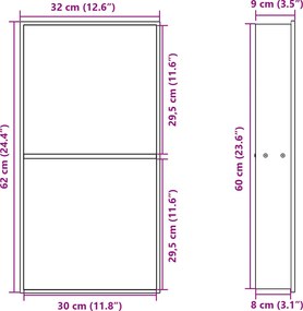 vidaXL Nika do sprchového koutu broušená 32 x 62 x 9 cm nerez [4005135] Barva: Černá
