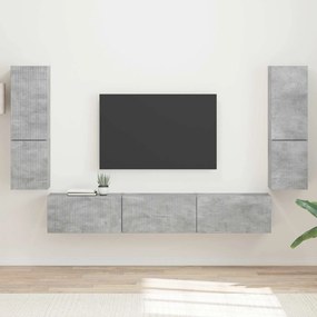 Sestava TV skříněk 4 ks Betonově šedá Kompozitní dřevo 3409045