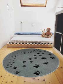 Koberec Lima M133A světle šedý / černý kruh