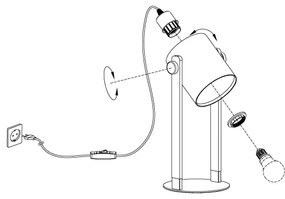 Eglo 43428 - Stolní lampa HORNWOOD 1 1xE27/28W/230V