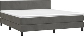 Box spring postel s matrací tmavě šedá 160x200 cm samet 3141192
