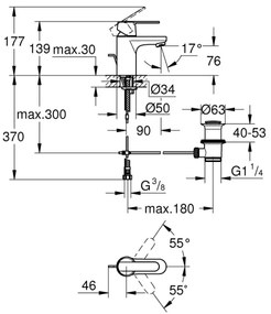 GROHE 32883000 - Umyvadlová baterie GET velikost S lesklý chrom