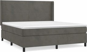 Box spring postel s matrací tmavě šedá 160x200 cm samet 3132568