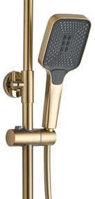 Sprchový set Rea Helix zlatý - vanová baterie, dešťová, ruční, bidetová sprcha