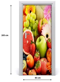 Fototapeta na dveře samolepící ovoce i květiny 85x205 cm