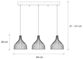 Závěsný lustr Cafu II černý