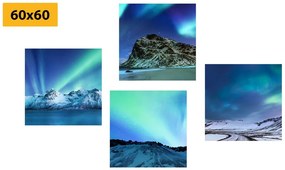 Set obrazů krása polární záře