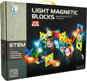 KIK Magnetická kuličková dráha 49 ks / Stavebnice / 36 bloků / se svít