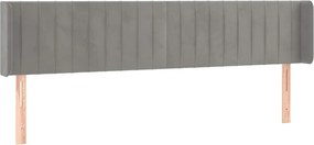 Čelo postele typu ušák světle šedé 163x16x78/88 cm samet 3119060