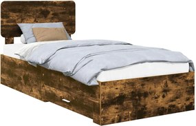 Rám postele s čelo Kouřový dub 75 x 190 cm Kompozitní dřevo 3412440