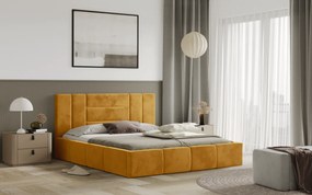 Postel MILANO 140x200 zlatá s úložným prostorem