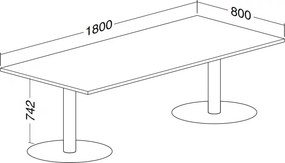 Jednací stůl ProOffice 180 x 80 cm, divoká hruška