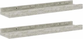Nástěnné police 2 ks betonově šedé 40 x 9 x 3 cm 326699