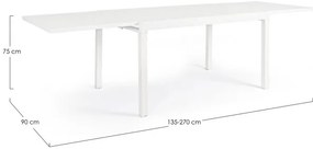 BIZZOTTO Rozkládací zahradní stůl PELAGIUS 135x90 cm bílý