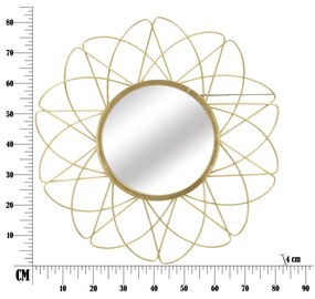Nástěnné zrcadlo ve zlaté barvě Mauro Ferretti Amelie, ⌀ 81,5 cm