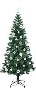 Umělý osvětlený vánoční stromeček Zelená 150 cm PVC a kov 3396754