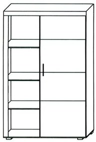 Obývací stěna SAMBA k | sestava D | 4 díly | san marino/krémová