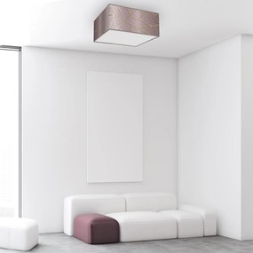 Stropní svítidlo Ziggy Square, 1x růžové/zlaté textilní stínítko, (bílé plexisklo), (40 cm)