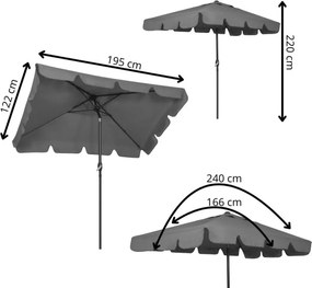 Zahradní slunečník 230 cm, tmavě šedý SPRINGOS PALMA GU0037