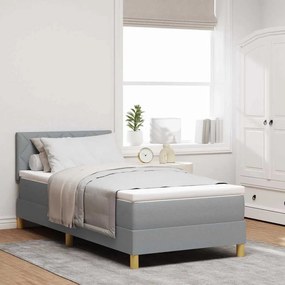 Postel s boxspringem s polštářem Světle šedá 90 x 190 cm textil 3338958