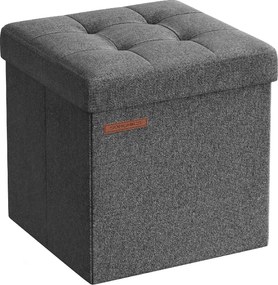 Skládací taburet s úložným prostorem COZY CUBE 30x30 cm, tmavě šedý