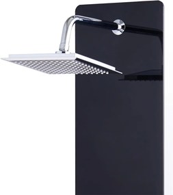 Sprchový panel - skleněný - černý | 25x44, 6x130 cm