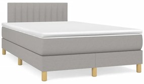 Box spring postel s matrací a LED světle šedá 120x190 cm textil
