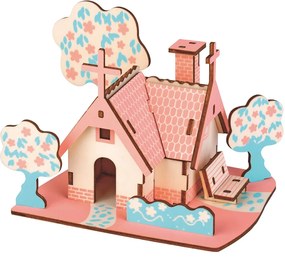 Woodcraft construction kit Woodcraft Dřevěné 3D puzzle Americká chata