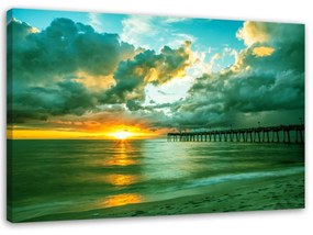 Obraz na plátně Západ slunce nad mořem - 60x40 cm