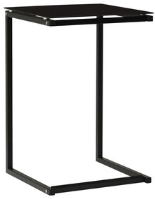 Odkládací stolek černý 40 x 40 x 60 cm tvrzené sklo - Default Title