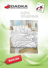 Dadka Povlečení bavlna Vlny tmavě šedé na bílém  140x200, 70x90 cm